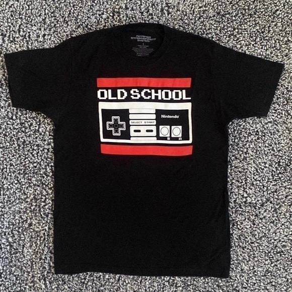 Nintendo | Shirts | Mens Nintendo Tee Old School Black | Poshmark